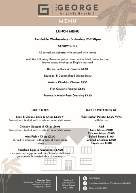 Lunch Menu | The George